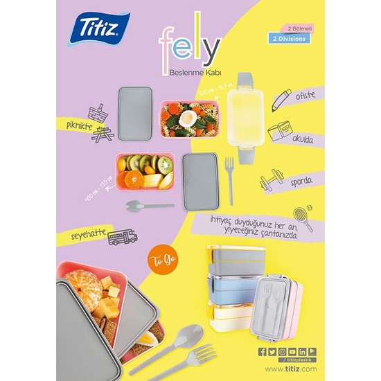 Titiz Plastik Titiz AP-9477 Fely Iki Bölmeli Beslenme Kabı Fiyatı