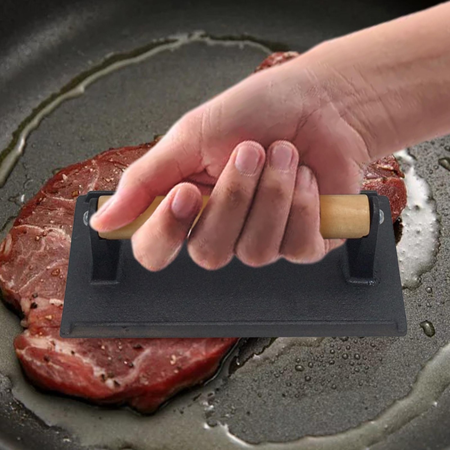 B Baosity Dökme Demir Yapımı Grill Press, Stick Non Heavy Fiyatı