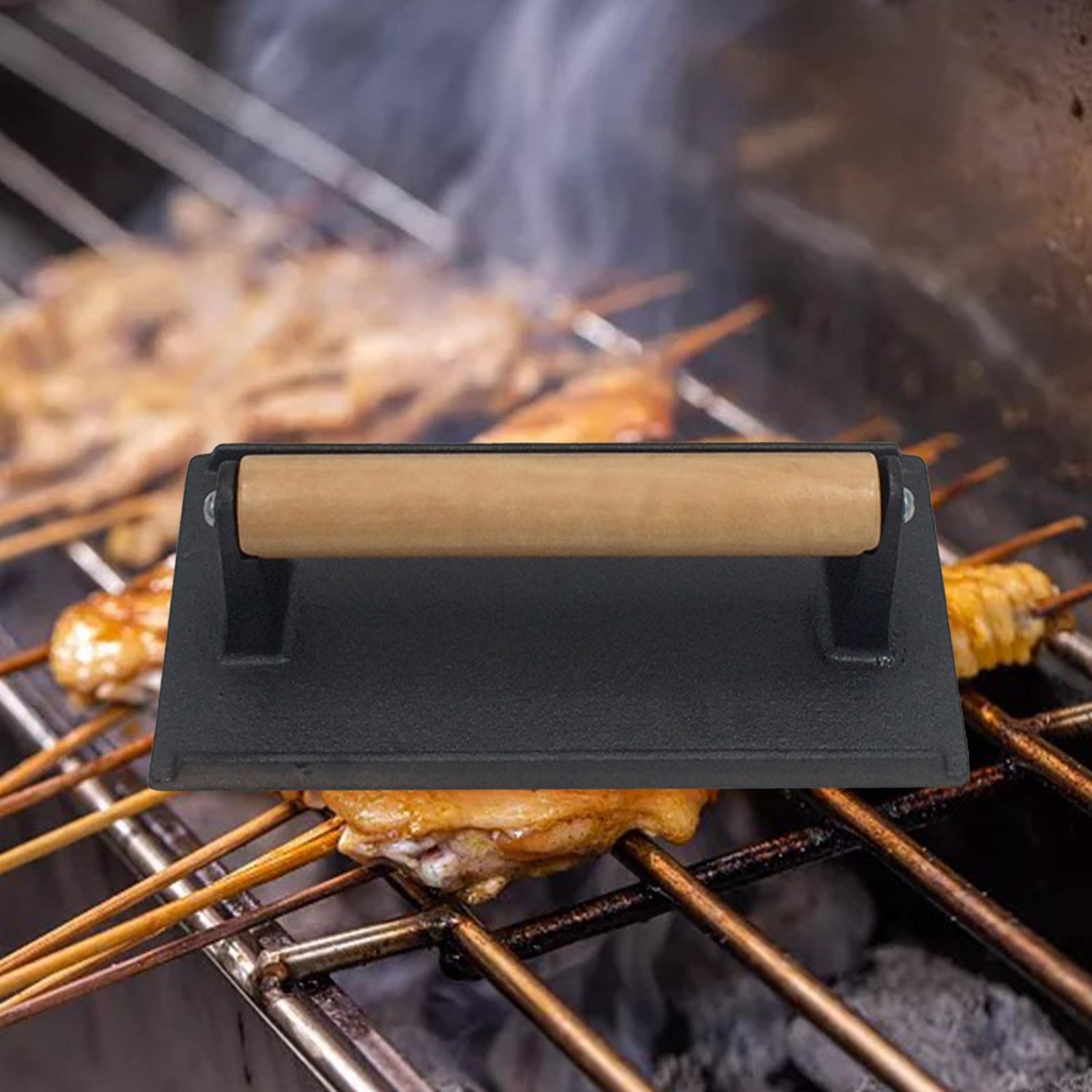 B Baosity Dökme Demir Yapımı Grill Press, Stick Non Heavy Fiyatı