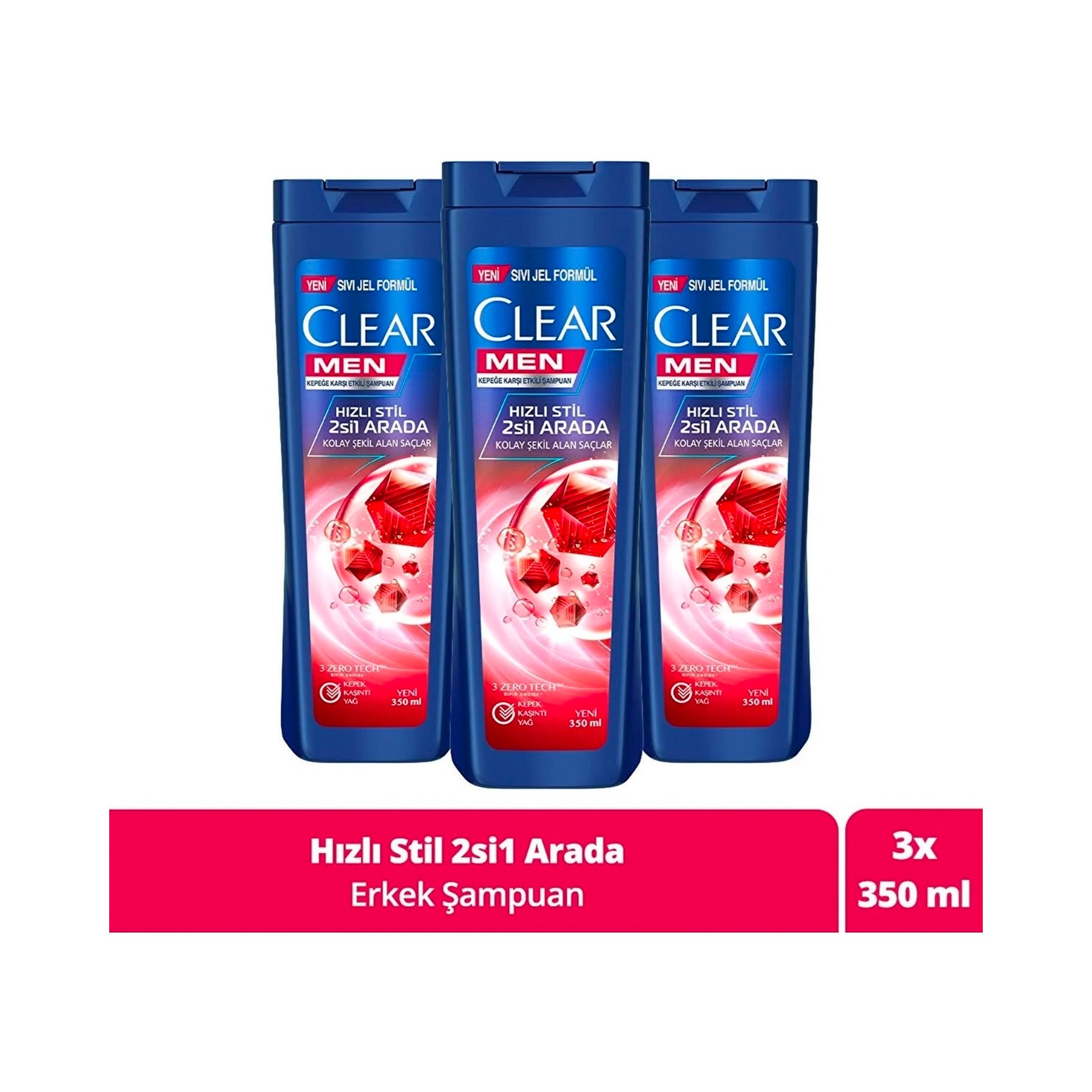 Clear Men Kepeğe Karşı Etkili Şampuan Hızlı Stil 2'si 1 Fiyatı