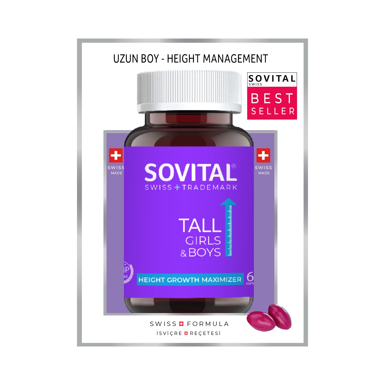 Sovital Tall Uzun Boy 11-21 Yaş, 60 Adet Softgel Fiyatı