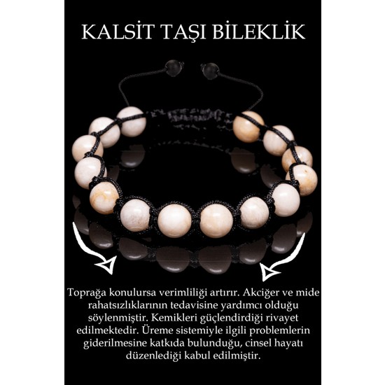 Tesbih Atölyesi Sertifikalı Kalsit Taşı Bileklik - Makrome Fiyatı