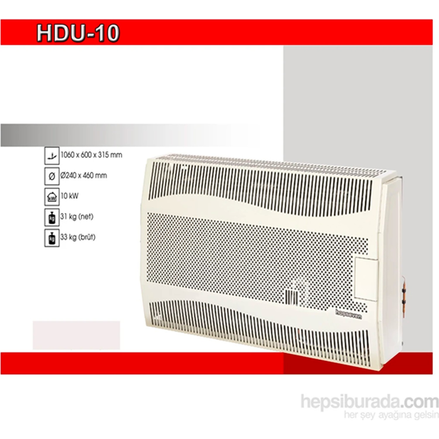 Hoşseven Hdu-10 11 Kw 9640 Kcal/h Hermetik Doğalgaz Sobası Fiyatı