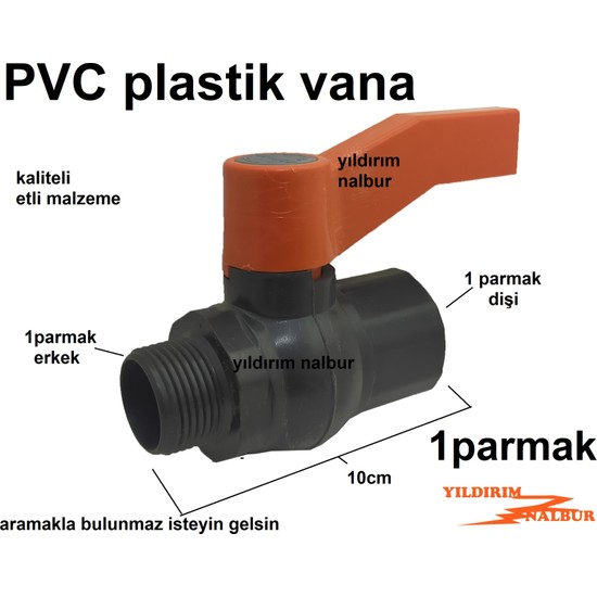 Yıldırım Nalbur 1p Erkek Plastik Küresel Vana Pvc Vana Kollu Fiyatı