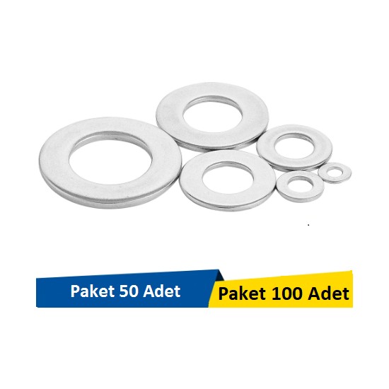 Norm M6 Inox Düz Pul Paket 100 Adet Fiyatı - Taksit Seçenekleri