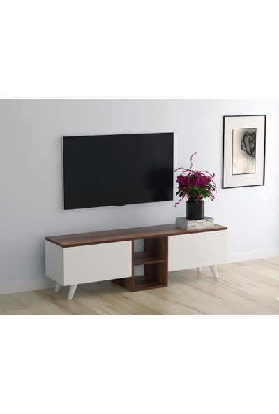 PlatinReyon Ece Tv Ünitesi Dekoratif Tv Sehpası Ceviz 140 cm