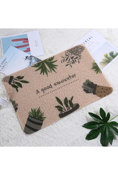 Yoyoso PVC Sloganlı Dekoratif Çok Amaçlı Kapıönü, İç Mekan Banyo, Mutfak Paspası 40 x 60 cm