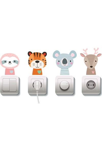 Dekor Loft Çocuk Odası 4'lü Priz Sticker Prz-39 Dekor Loft Çocuk Odası 4'lü Priz Sticker Prz-39