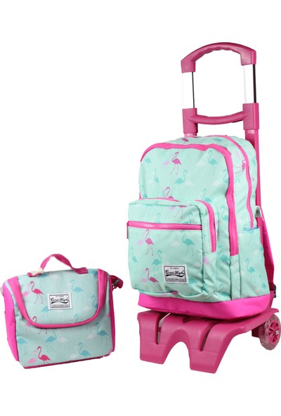 Öykü Flamingo Çekçekli Okul Çantası Beslenme Çantası Takımlı