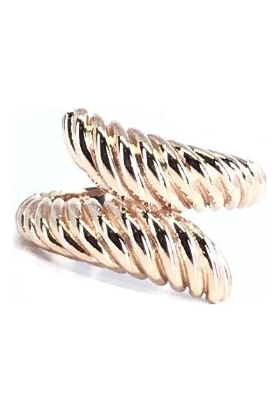 Usta Kuyumculuk Çapraz Burgu İtalyan Rose Altın Yüzük