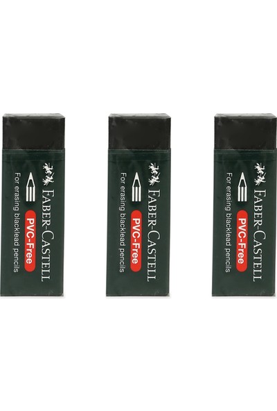 Faber-Castell Pvc Free Siyah Silgi No: 20 3'lü Faber-Castell Pvc Free Siyah Silgi No: 20 3'lü