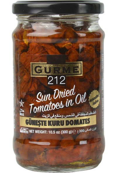 Gurme212 Güneşte Kurutulmuş Domates ‐ Yağda Marine ‐ Yarım Kesim 320 ml