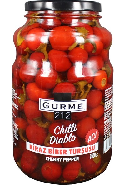 Gurme212 Acı Kiraz Biber Saplı 2650 ml Gurme212 Acı Kiraz Biber Saplı 2650 ml