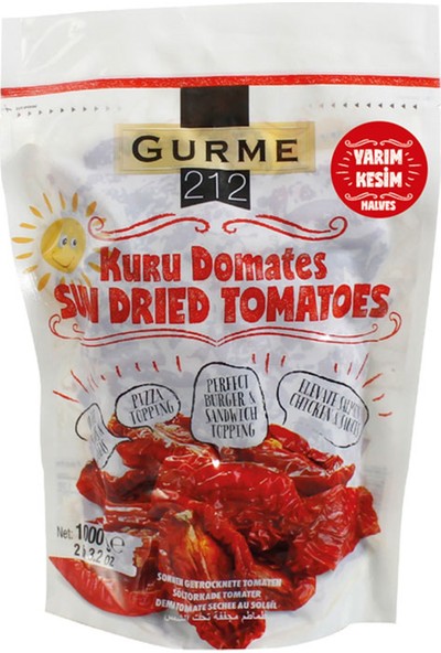 Gurme212 Naturel Güneşte Kurutulmuş Domates ‐ Yemeğe Hazır ‐ Yarım Kesim 1000 gr