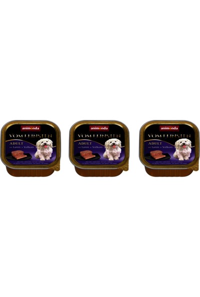 Vom Feinsten Kuzu Etli ve Tahıllı Yetişkin Yaş Köpek Maması – 3X150 gr Vom Feinsten Kuzu Etli ve Tahıllı Yetişkin Yaş Köpek Maması – 3X150 gr