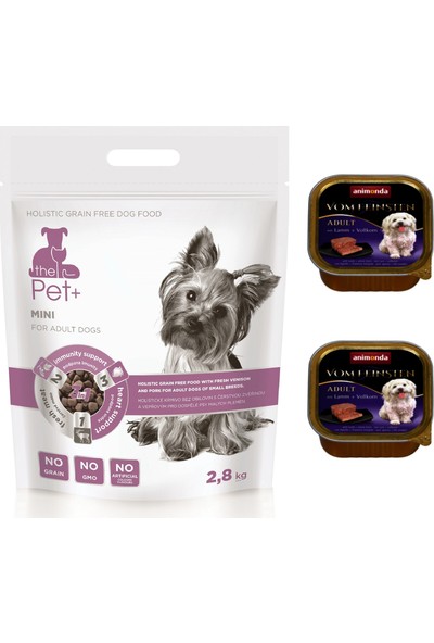 Pet Plus Tahılsız Mini Irk Köpek Maması 2,8 kg - 2X150GR Vom Feinsten Kuzu Etli Pate Hediyeli Pet Plus Tahılsız Mini Irk Köpek Maması 2,8 kg - 2X150GR Vom Feinsten Kuzu Etli Pate Hediyeli