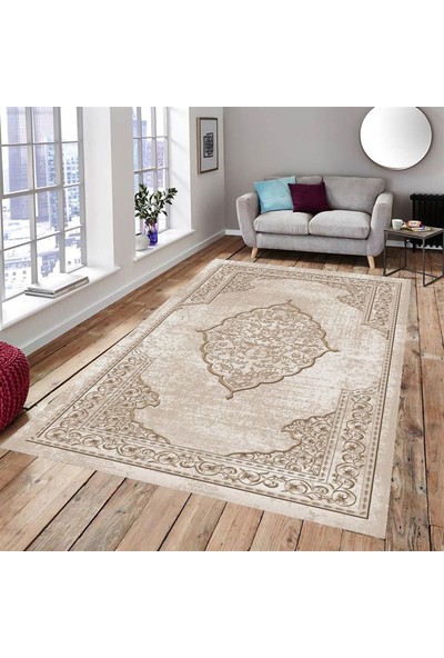 Mutlu Çeyiz Lastikli Kaymaz Yıkanabilir Dijital Baskılı Halı Örtüsü MC6024