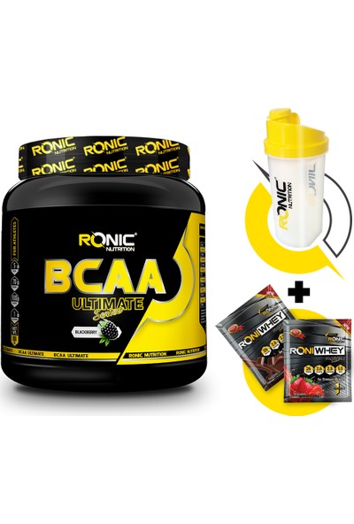 Bcaa Ultimate 4.1.1 800 gr (Böğürtlen Aromalı) + Shaker ve 2 Adet Tek Kullanımlık Whey Protein Bcaa Ultimate 4.1.1 800 gr (Böğürtlen Aromalı) + Shaker ve 2 Adet Tek Kullanımlık Whey Protein