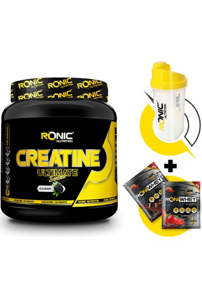 Creatine Ultimate 300 gr + Shaker ve 2 Adet Tek Kullanımlık Whey Protein Creatine Ultimate 300 gr + Shaker ve 2 Adet Tek Kullanımlık Whey Protein