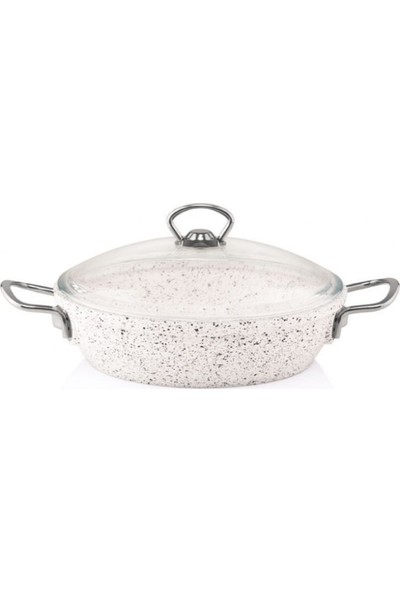 Taç Gravita Döküm Basık Tencere 28 cm Beyaz Taç Gravita Döküm Basık Tencere 28 cm Beyaz