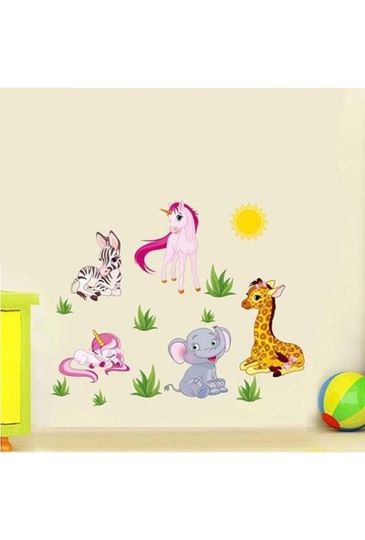 Crystal Kids Bebek Odası Duvar Sticker Unicorn Fil Zebra Crystal Kids Bebek Odası Duvar Sticker Unicorn Fil Zebra