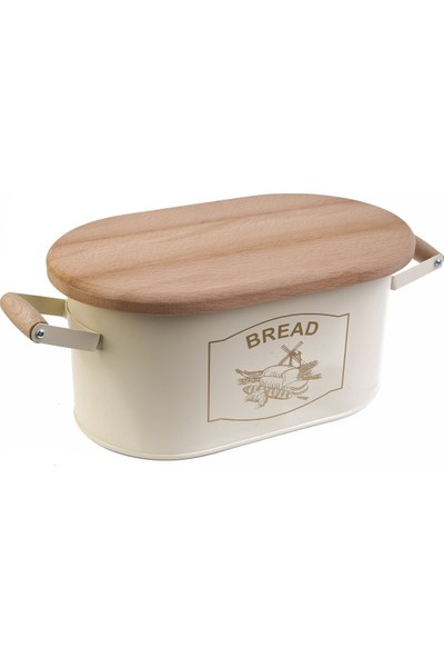 Evdeki Tarz Elips Krem Dekoratif Ekmek Kutusu