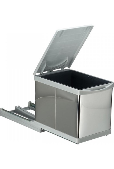 Pelikan Raylı Çöp Kovası Metalik Gri Plastik 16 lt