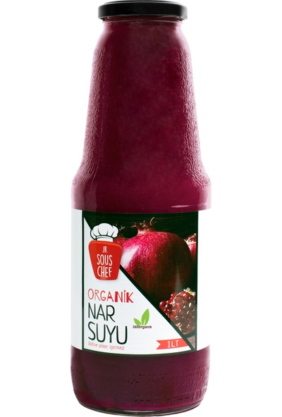 Jr Sous Chef Organik Nar Suyu 1 Litre Cam Şişe Jr Sous Chef Organik Nar Suyu 1 Litre Cam Şişe