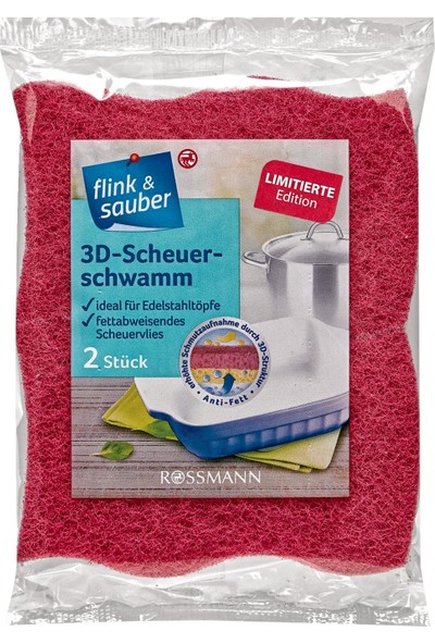 Flink & Sauber Bulaşık Süngeri 2'li Ovalama Fiberi Kırmızı Flink & Sauber Bulaşık Süngeri 2'li Ovalama Fiberi Kırmızı