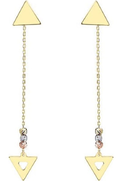 Engingold 14 Ayar Altın Üçgen Pullu Küpe Engingold 14 Ayar Altın Üçgen Pullu Küpe