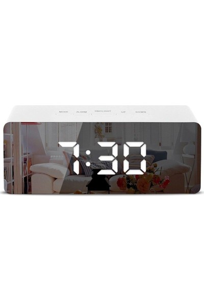 Schulzz Çok Fonksiyonlu LED Ayna Masaüstü Dijital Çalar Saat Schulzz Çok Fonksiyonlu LED Ayna Masaüstü Dijital Çalar Saat