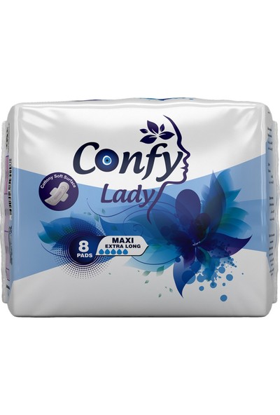 Confy Lady Hijyenik Ped Maxi Extralong 8 Adet Confy Lady Hijyenik Ped Maxi Extralong 8 Adet