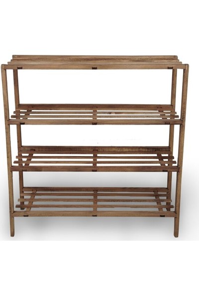 Hilsem Mobilya Ahşap 4'lü Katlı Ayakkabılık