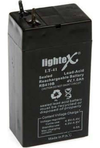 Lightex Lt-41 4V 1AH Kuru Bakımsız Işıldak Aküsü