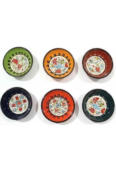 Kütahya Seramik Renkli Çini Desen 6'lı Kase