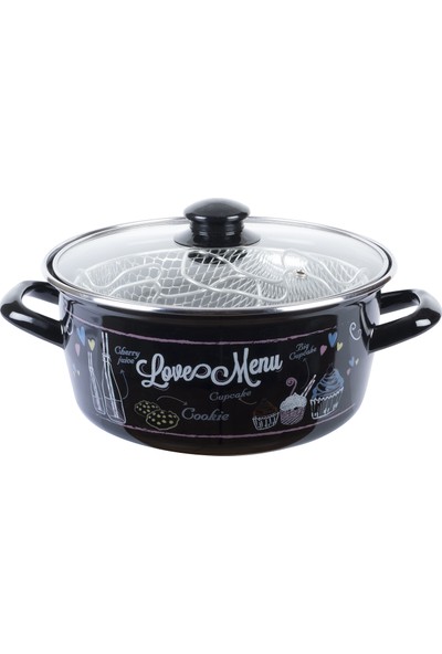 Tantitoni Love Menu Emaye Kızartma Tenceresi 28 cm