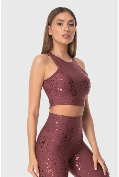 Superstacy Parlak Desenli Gül Kurusu Büstiyer