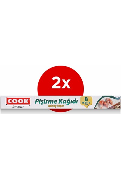 Cook Standart Pişirme Kağıdı 37 cm x 8 M 2'li Paket