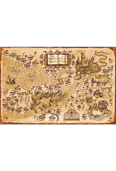 Hayat Poster Harry Potter Çapulcular Haritası Retro Vintage Ahşap Poster
