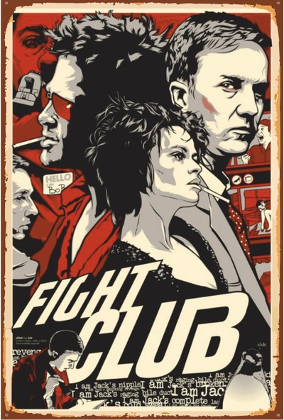 Hayat Poster Fight Club Dövüş Klübü Retro Vintage Ahşap Poster Hayat Poster Fight Club Dövüş Klübü Retro Vintage Ahşap Poster