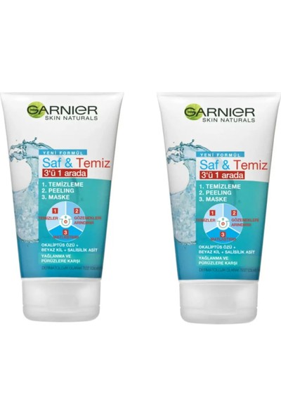 Garnier Saf &temiz 3'ü 1 Arada Yağlanma ve Pürüzlere Karşı Temizleme Jeli 150 ml x 2 Adet Garnier Saf &temiz 3'ü 1 Arada Yağlanma ve Pürüzlere Karşı Temizleme Jeli 150 ml x 2 Adet