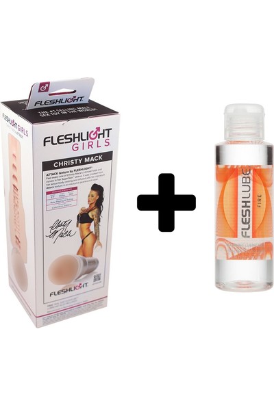 Fleshlight Manken Serisi Christy Mack Vajina Mastürbatör + Fleshlube Fire Jel 100 ml
