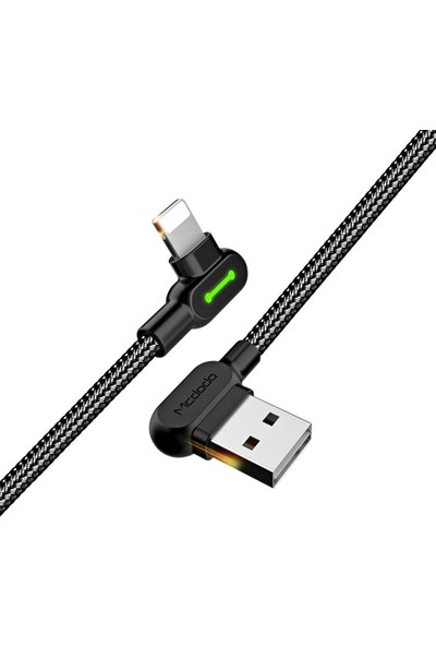 Mcdodo Ca-4673 L Tipi Lightning İphone Çift Yönlü Ledli Örgü Data-Şarj Kablosu 2a 1.8m-Siyah Mcdodo Ca-4673 L Tipi Lightning İphone Çift Yönlü Ledli Örgü Data-Şarj Kablosu 2a 1.8m-Siyah