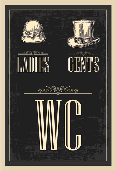 Aldebaran Reklam Wc Tuvalet Retro Vintage Ahşap Poster