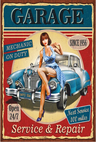 Hayat Poster Pin Up Kızı Otomobil Garajı Retro Vintage Ahşap Poster Hayat Poster Pin Up Kızı Otomobil Garajı Retro Vintage Ahşap Poster