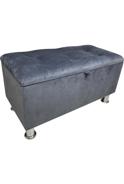 Ertok Sandıklı Puf Koltuk Amortisör Kapaklı Antrasit Gri