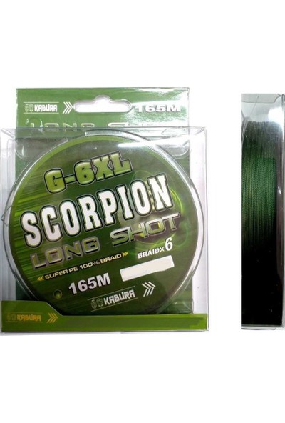 Kabura G-6xl Scorpion Long Shot Braid X6 165M 0.20MM Örgü Misina Kabura G-6xl Scorpion Long Shot Braid X6 165M 0.20MM Örgü Misina