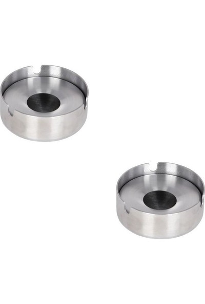 Emr Kapaklı Metal Paslanmaz Küllük 2'li 10 cm Emr Kapaklı Metal Paslanmaz Küllük 2'li 10 cm