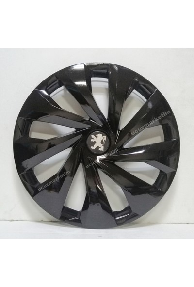 Çobanoğlu Peugeot 15 Inç Piano Black Jant Kapağı 4 Adet + Amblem