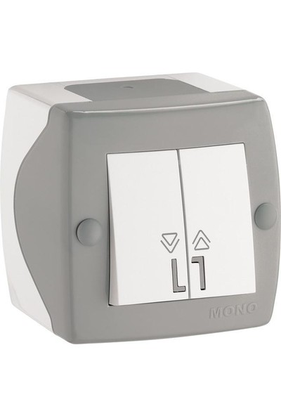 Mono Octans Sıva Üstü Jaluzi Anahtar Beyaz + Gri